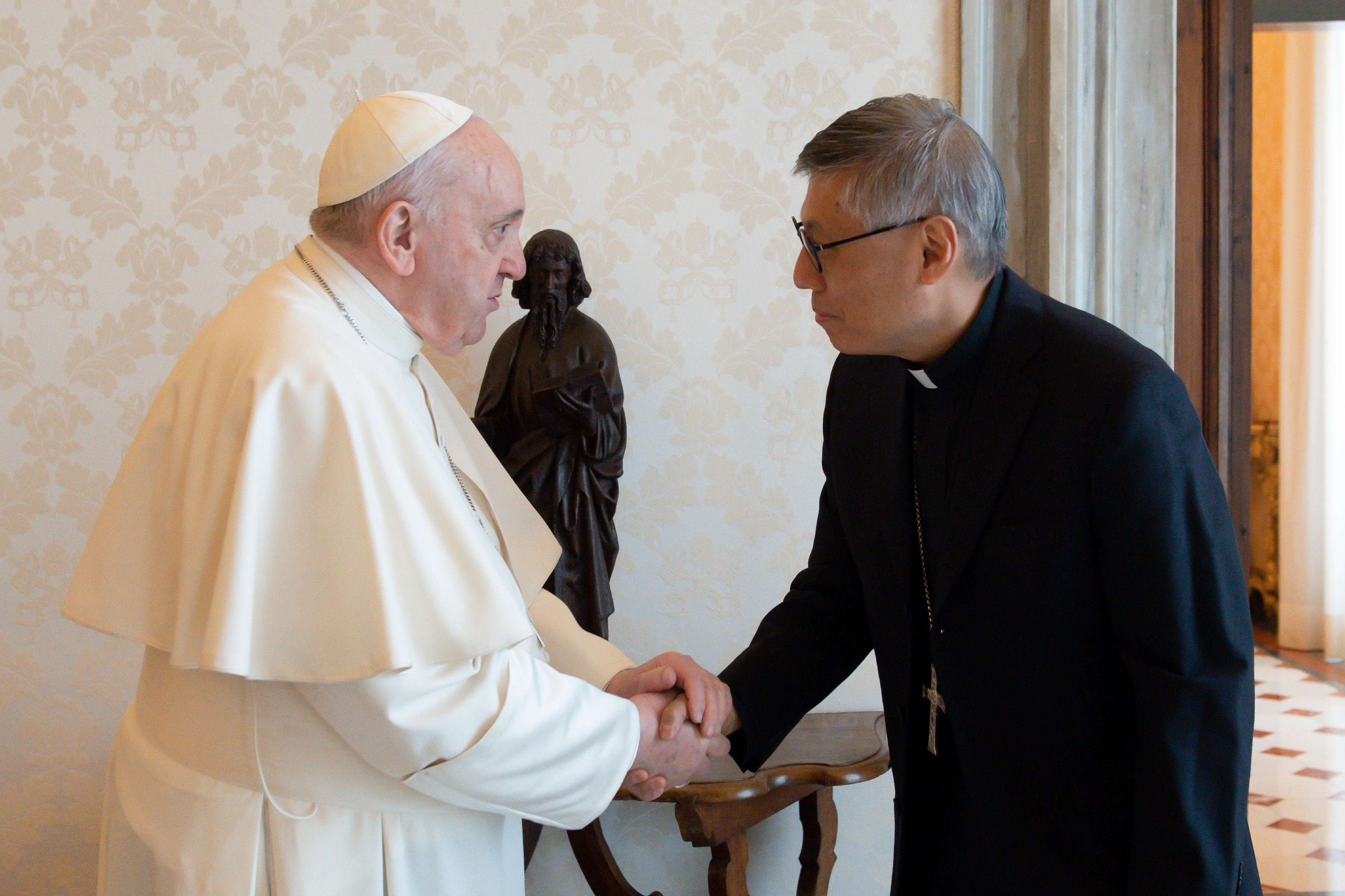 Pope meets Hong Kong bishop, records messages to Chinese Catholics | Crux